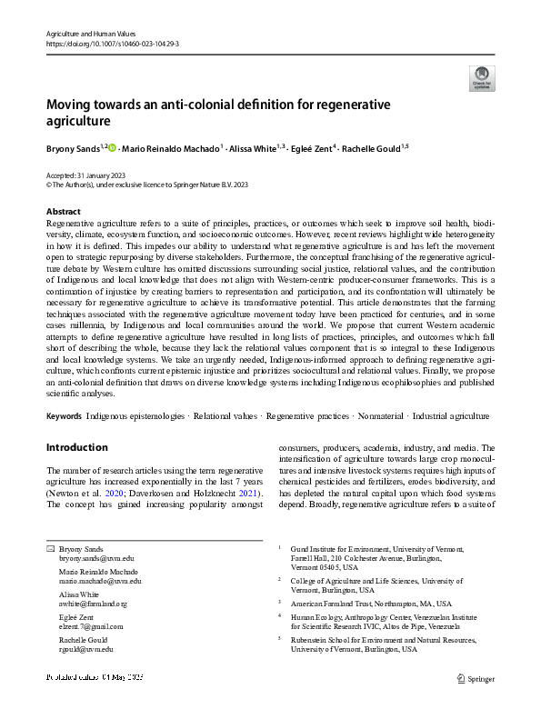 (PDF) Moving towards an anti-colonial definition for regenerative ...