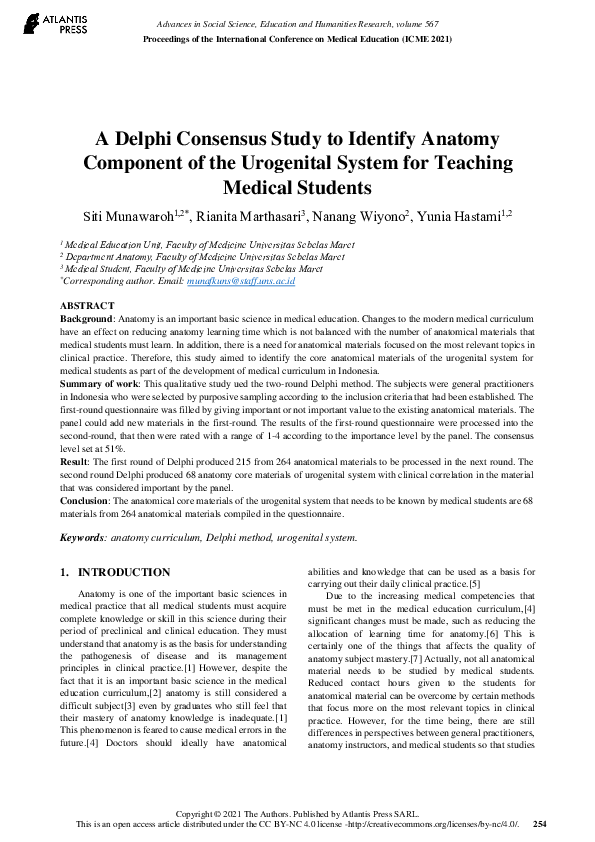 (PDF) A Delphi Consensus Study to Identify Anatomy Component of the ...