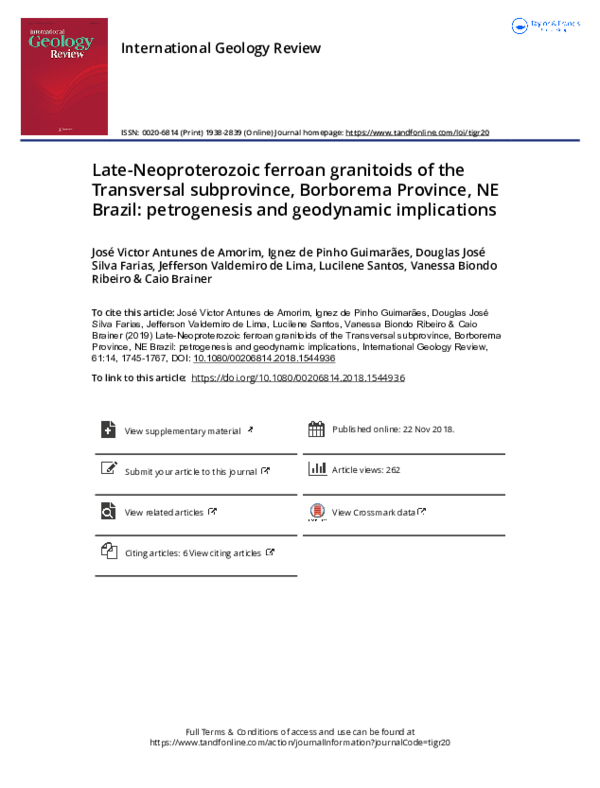 (PDF) Late-Neoproterozoic ferroan granitoids of the Transversal ...
