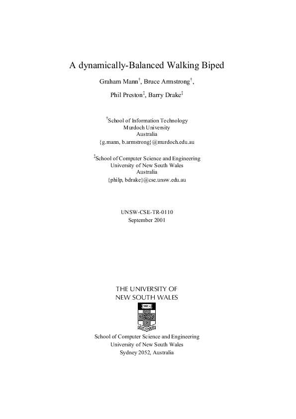(PDF) A dynamically-Balanced Walking Biped