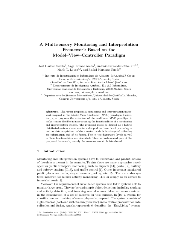 (PDF) A Multisensory Monitoring and Interpretation Framework Based on ...