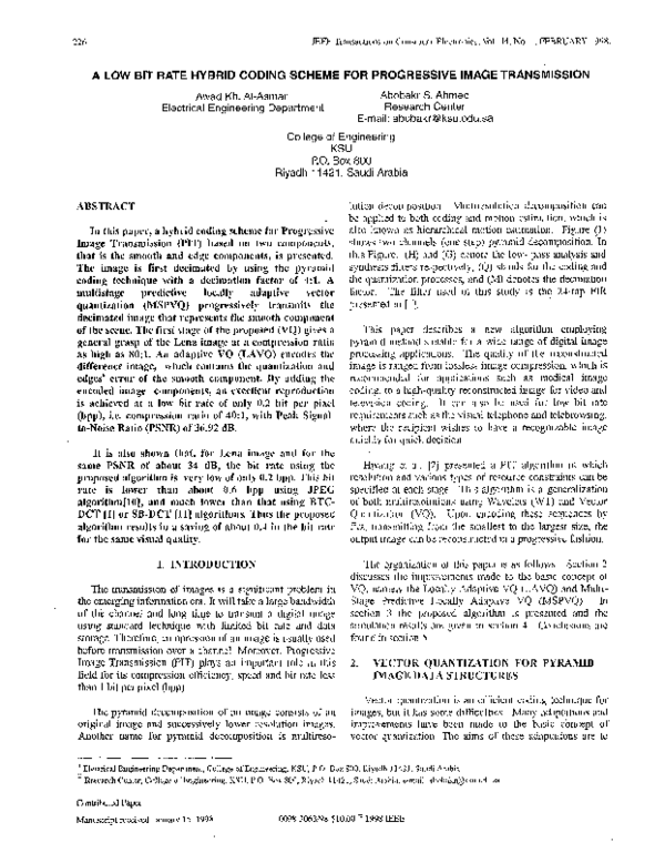 (PDF) A low bit rate hybrid coding scheme for progressive image ...