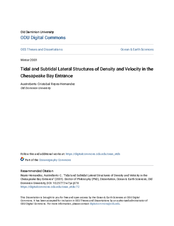 (PDF) Tidal and Subtidal Lateral Structures of Density and Velocity in ...