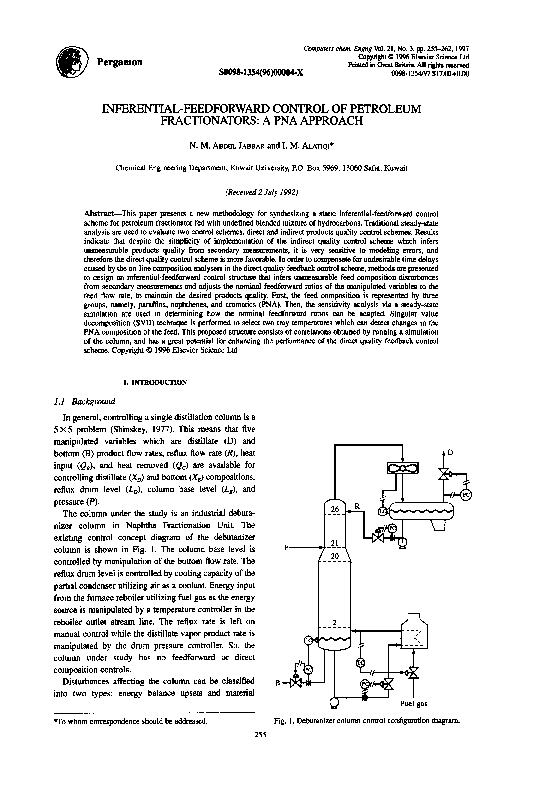 (PDF) Inferential-feedforward control of petroleum fractionators: A PNA ...