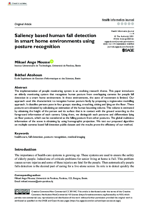(PDF) Saliency based human fall detection in smart home environments ...