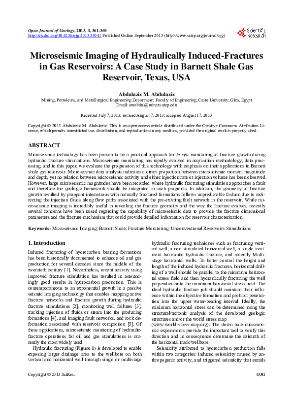 (PDF) Microseismic Imaging of Hydraulically Induced-Fractures in Gas ...