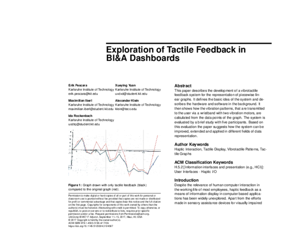 (PDF) Tactile Feedback in Dashboard Data Visualization