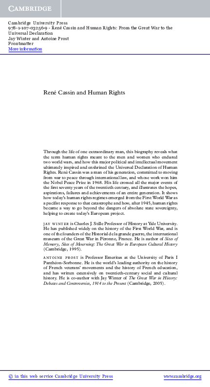 (PDF) René Cassin and Human Rights