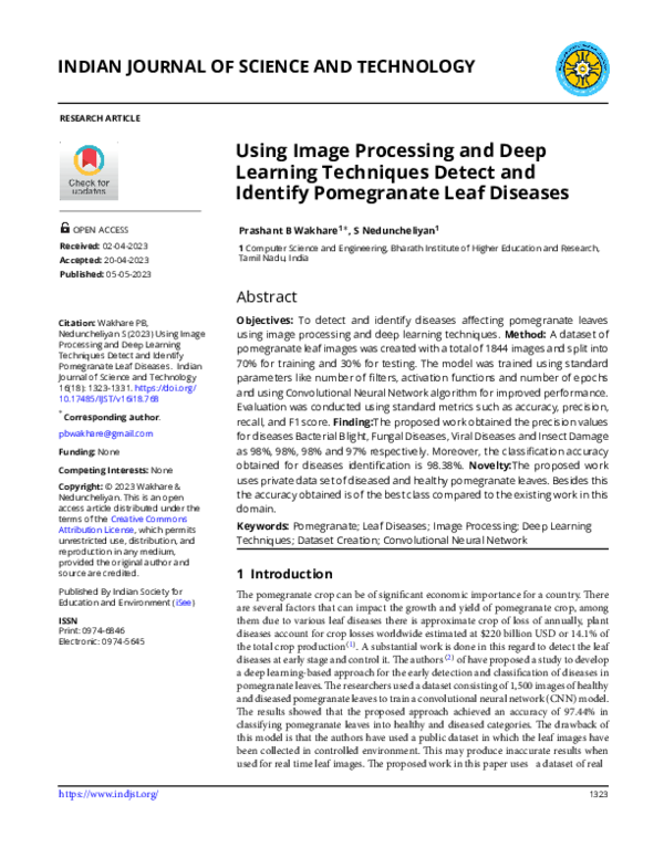 (PDF) Using Image Processing and Deep Learning Techniques Detect and Identify Pomegranate Leaf ...