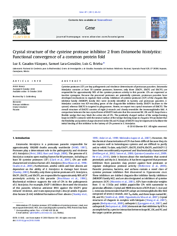 (PDF) Crystal structure of the cysteine protease inhibitor 2 from ...
