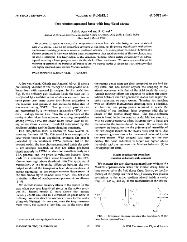 (PDF) Two-photon squeezed laser with long-lived atoms