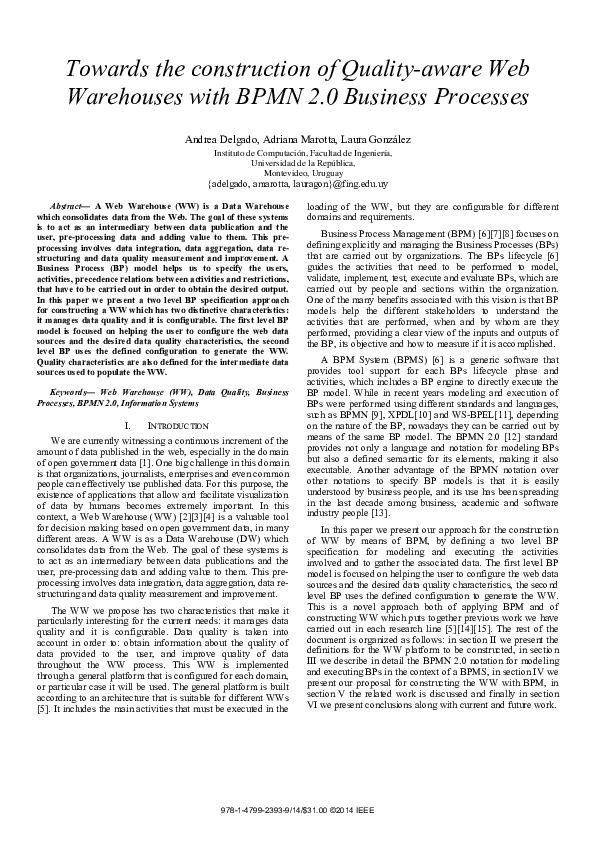 (PDF) Towards the construction of quality-aware Web Warehouses with ...