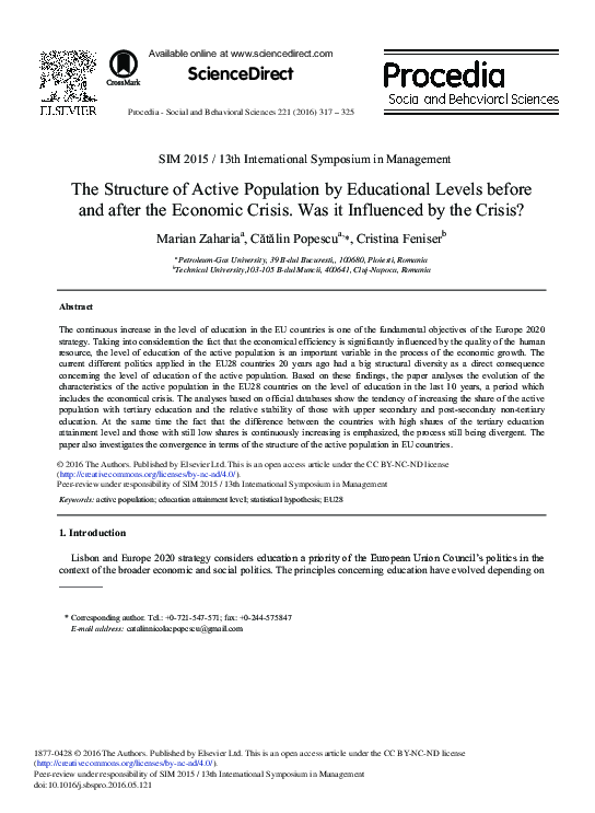 (PDF) The Structure of Active Population by Educational Levels before ...