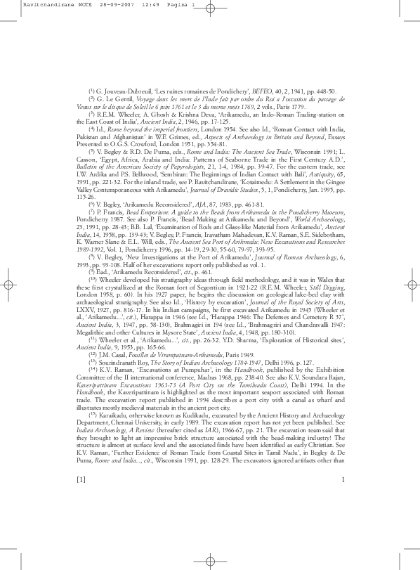(PDF) Reference for "Stratigraphy and Structural Context of Arikamedu