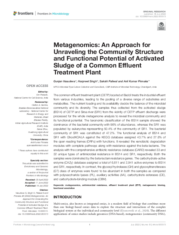 (PDF) Metagenomics: An Approach for Unraveling the Community Structure and Functional Potential ...