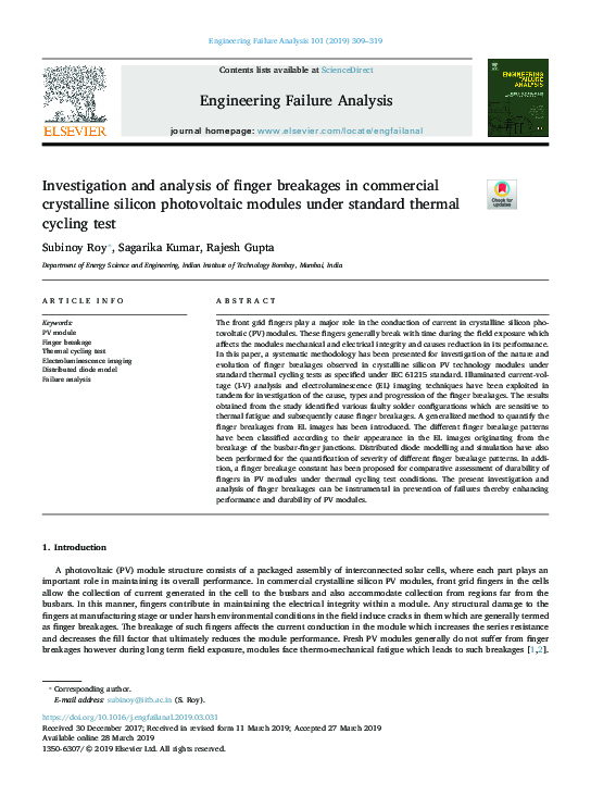 (PDF) Investigation and analysis of finger breakages in commercial ...