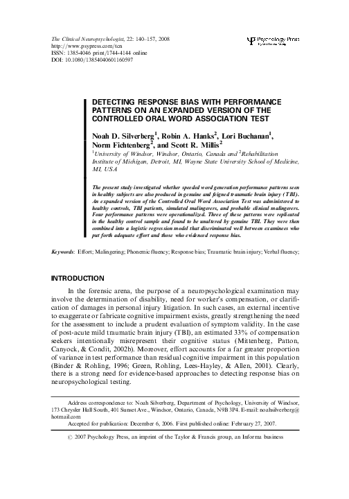 (PDF) Detecting Response Bias with Performance Patterns on an Expanded ...