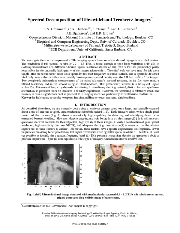 (PDF) Spectral decomposition of ultra-wide-band terahertz imagery
