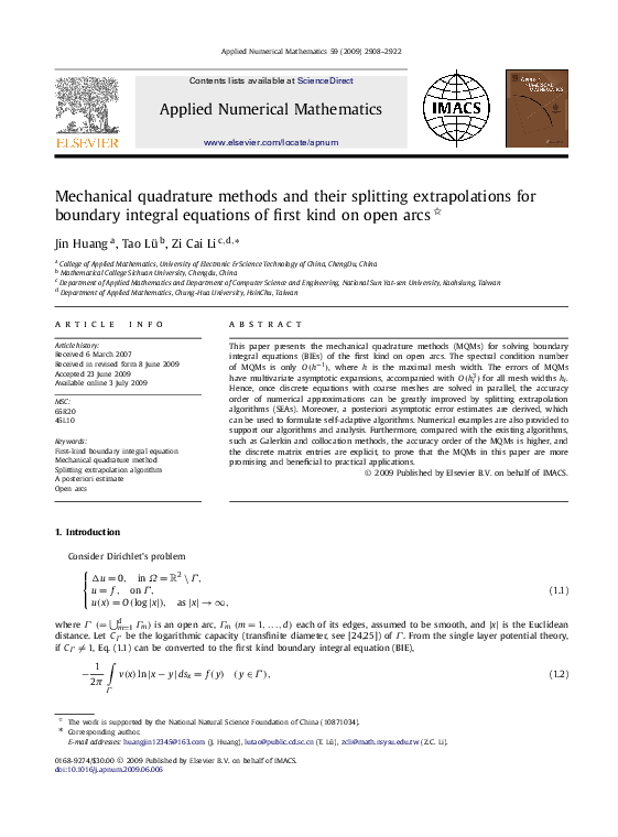 (PDF) Mechanical quadrature methods and their splitting extrapolations ...