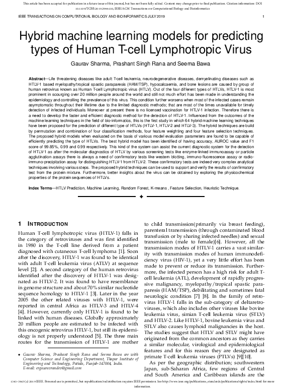 (PDF) Hybrid Machine Learning Models for Predicting Types of Human T ...