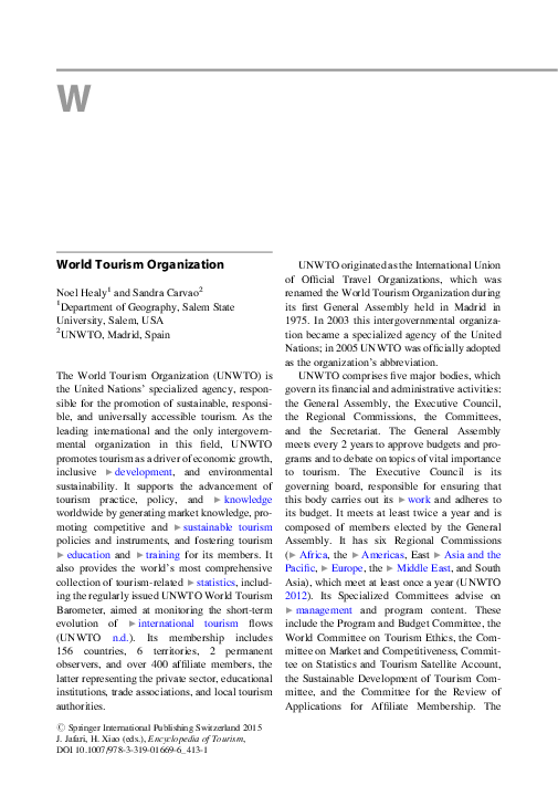 (PDF) World Tourism Organization