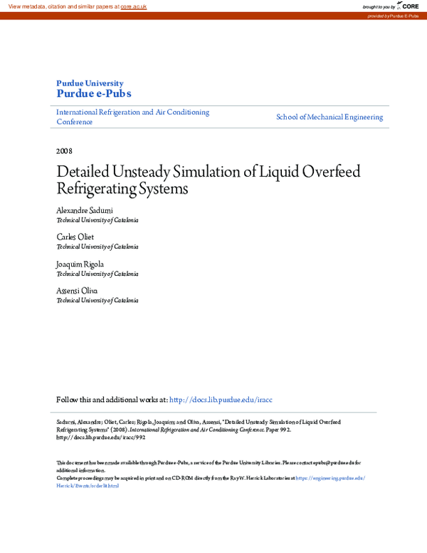 (PDF) Detailed Unsteady Simulation of Liquid Overfeed Refrigerating ...