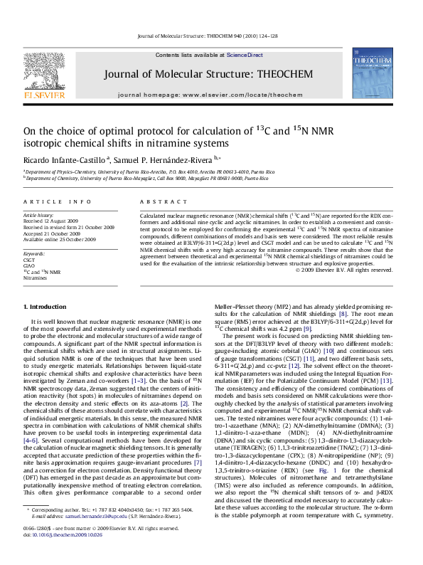 (PDF) On the choice of optimal protocol for calculation of 13C and 15N ...