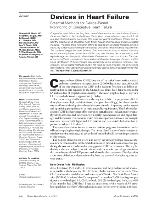 (PDF) Devices in heart failure: potential methods for device-based ...