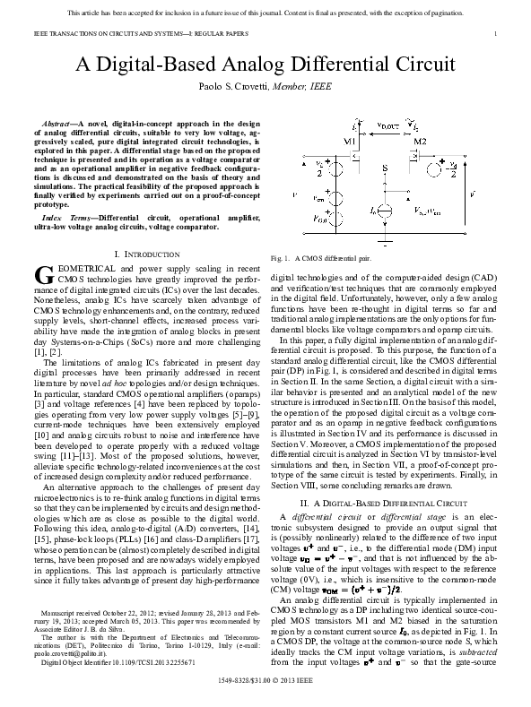 (PDF) A Digital-Based Analog Differential Circuit