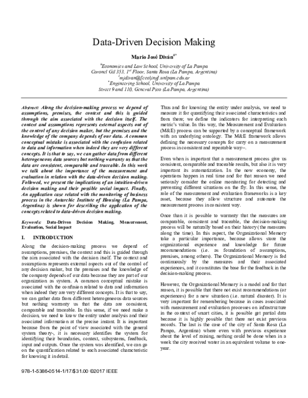 (PDF) Data-driven decision making