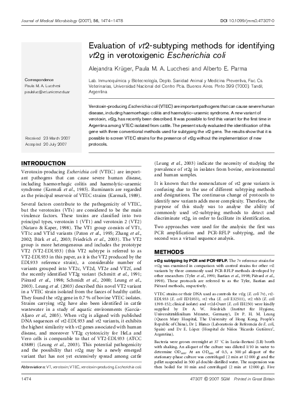 (PDF) Evaluation of vt2-subtyping methods for identifying vt2g in ...
