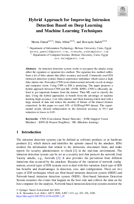 (PDF) Hybrid Approach for Improving Intrusion Detection Based on Deep ...