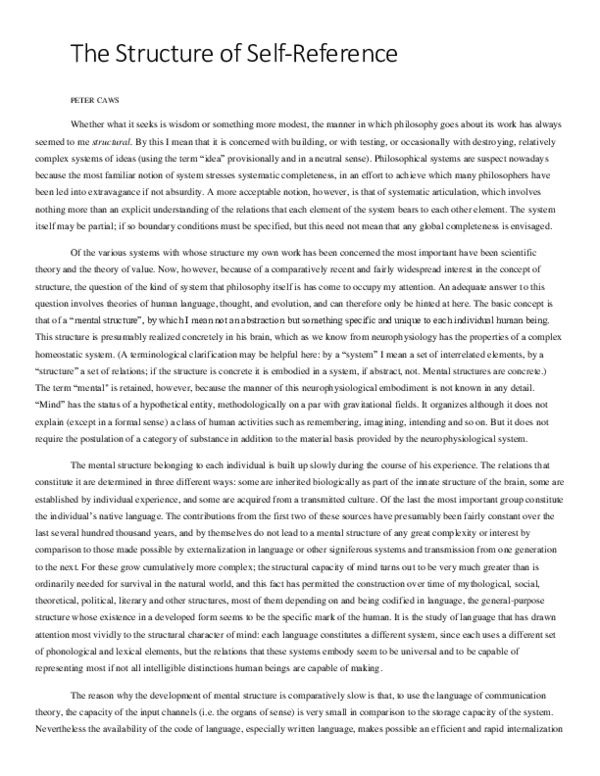 (PDF) The Structure of Self-Reference