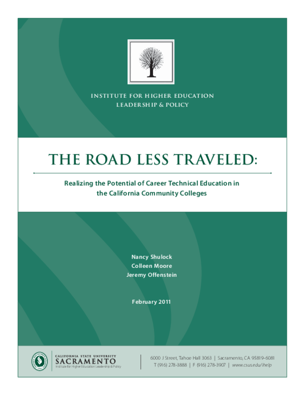 (PDF) The road less traveled: realizing the potential of career ...