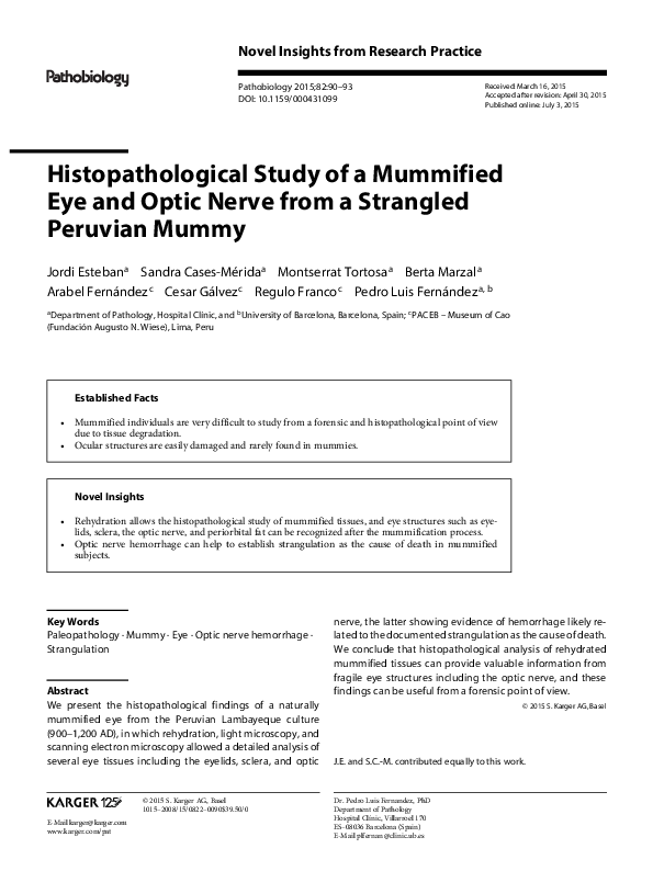 (PDF) Histopathological Study of a Mummified Eye and Optic Nerve from a ...