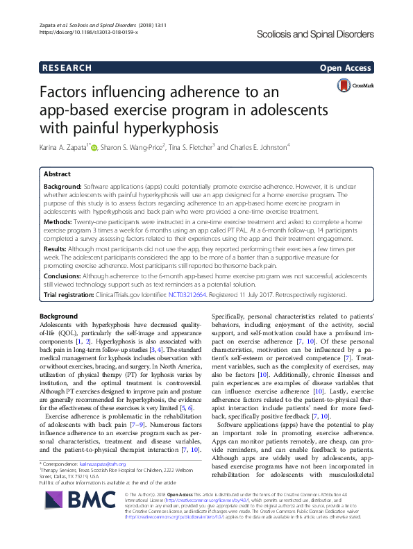 (PDF) Factors influencing adherence to an app-based exercise program in ...