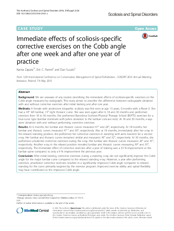 (PDF) Immediate effects of scoliosis-specific corrective exercises on ...