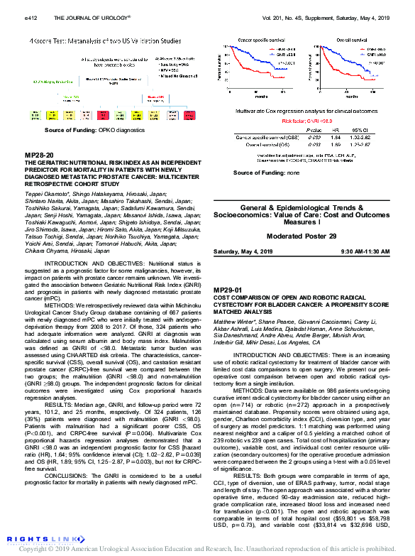 Pdf Mp29 01 Cost Comparison Of Open And Robotic Radical Cystectomy