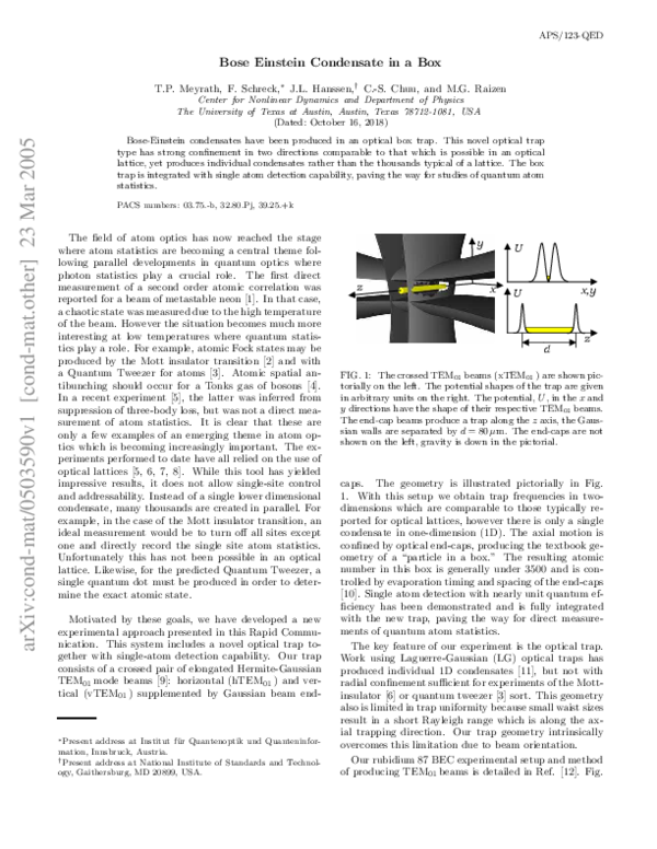 (PDF) Bose-Einstein condensate in a box