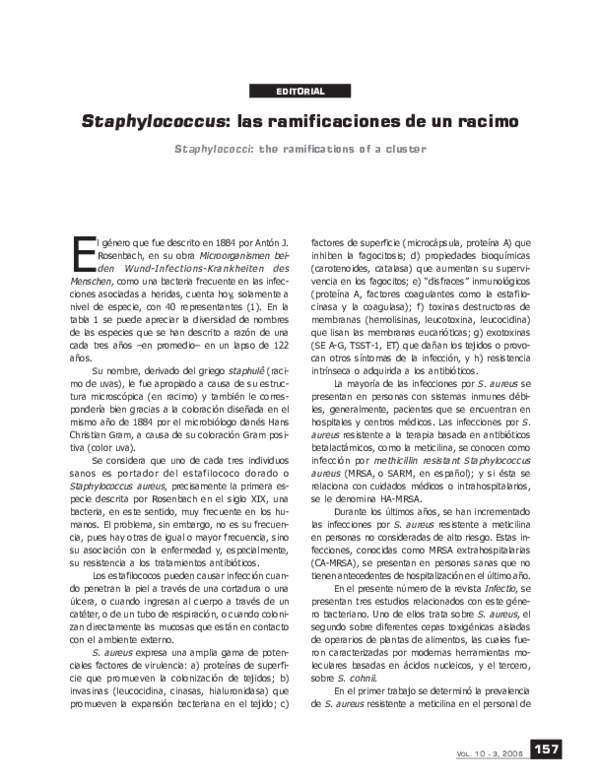 (PDF) Staphylococcus: las ramificaciones de un racimo | ALBERTO ...