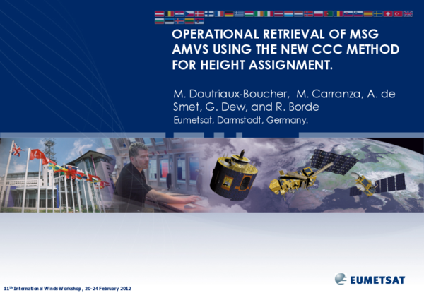 (PDF) Retrieval of MSG Amvs Using the New CCC Method for Height Assignment