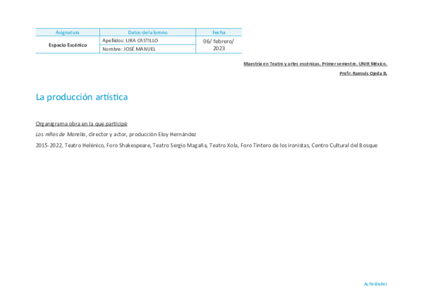 (DOC) La producción artística