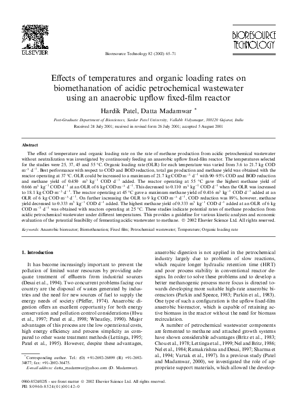 (PDF) Effects of temperatures and organic loading rates on ...