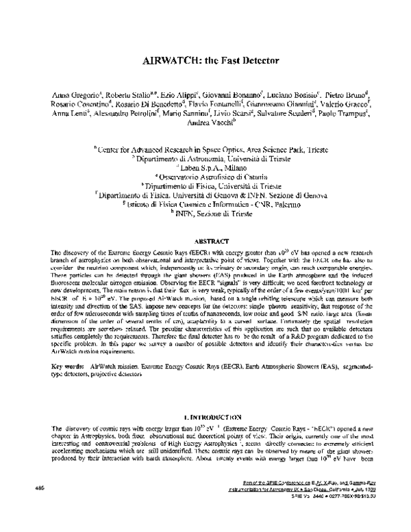 (PDF) AIRWATCH: the fast detector