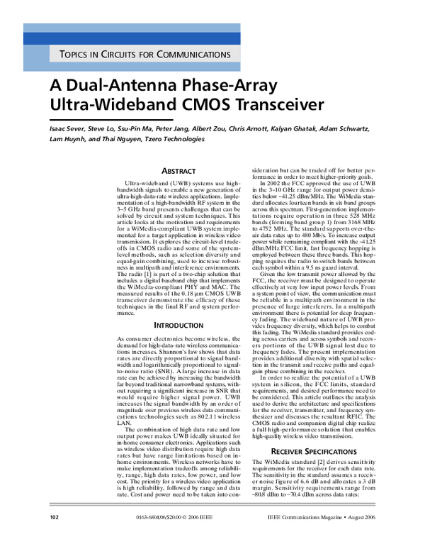 (PDF) A dual-antenna phase-array ultra-wideband CMOS transceiver