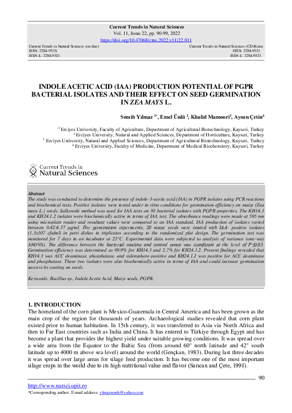 (PDF) Indole Acetic Acid (Iaa) Production Potential of PGPR Bacterial ...