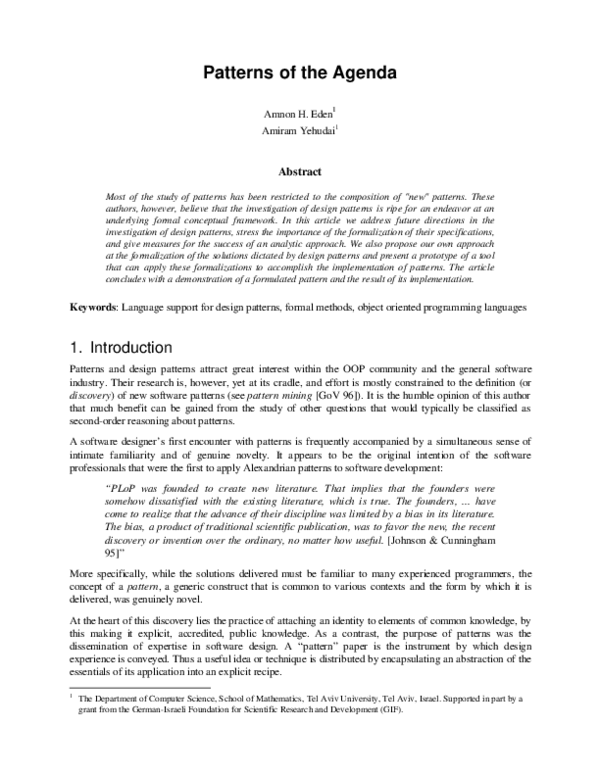 (PDF) Patterns of the Agenda