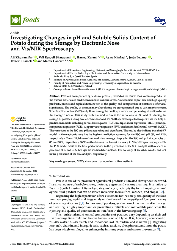 (PDF) Investigating Changes in pH and Soluble Solids Content of Potato ...