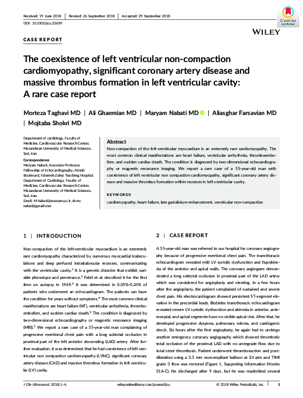 (PDF) The coexistence of left ventricular non-compaction cardiomyopathy ...