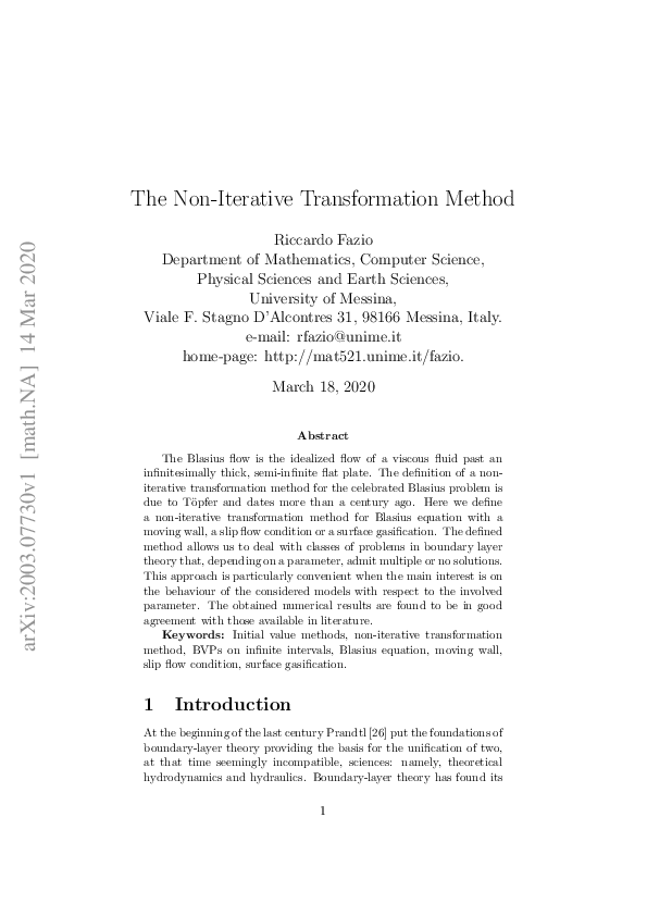 The non-iterative transformation method